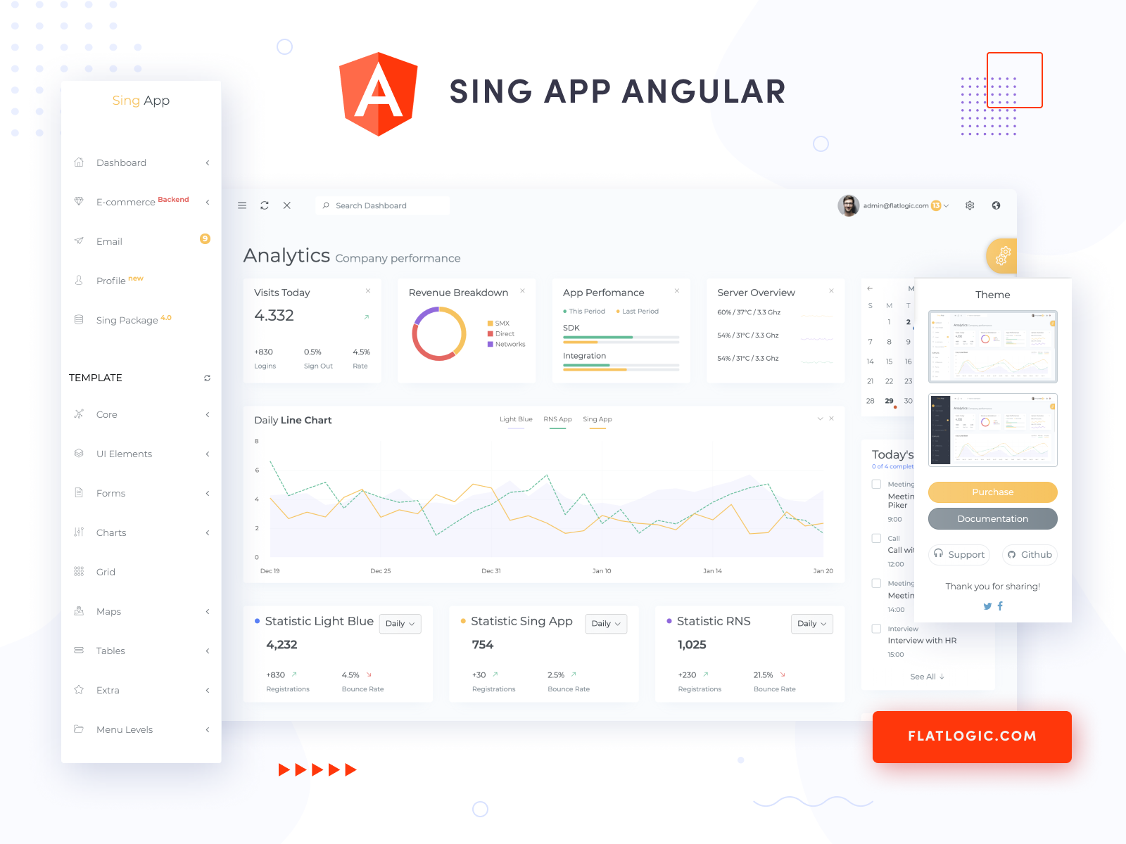 Sing App Angular by Flatlogic on Dribbble