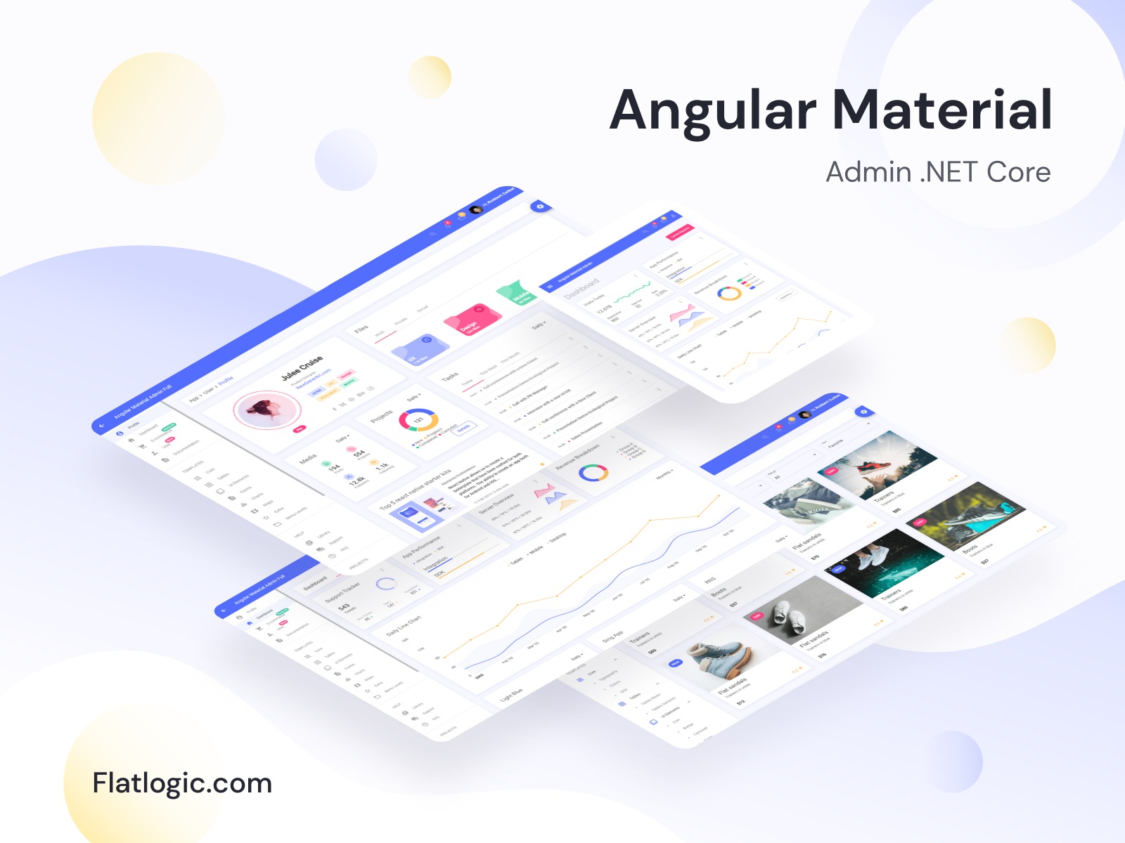 Angular Material Admin .NET Core by Flatlogic on Dribbble