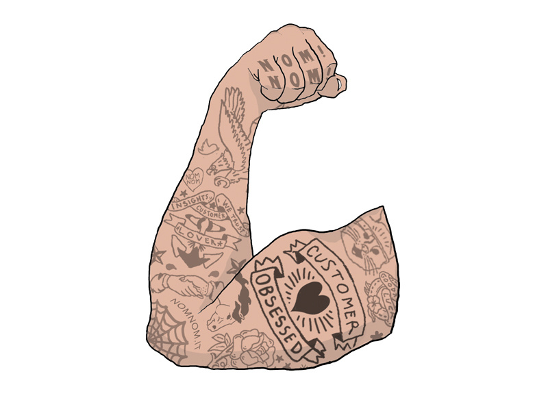 NomNom Insights " Customer Obsessed" sticker by rui paz on Dribbble