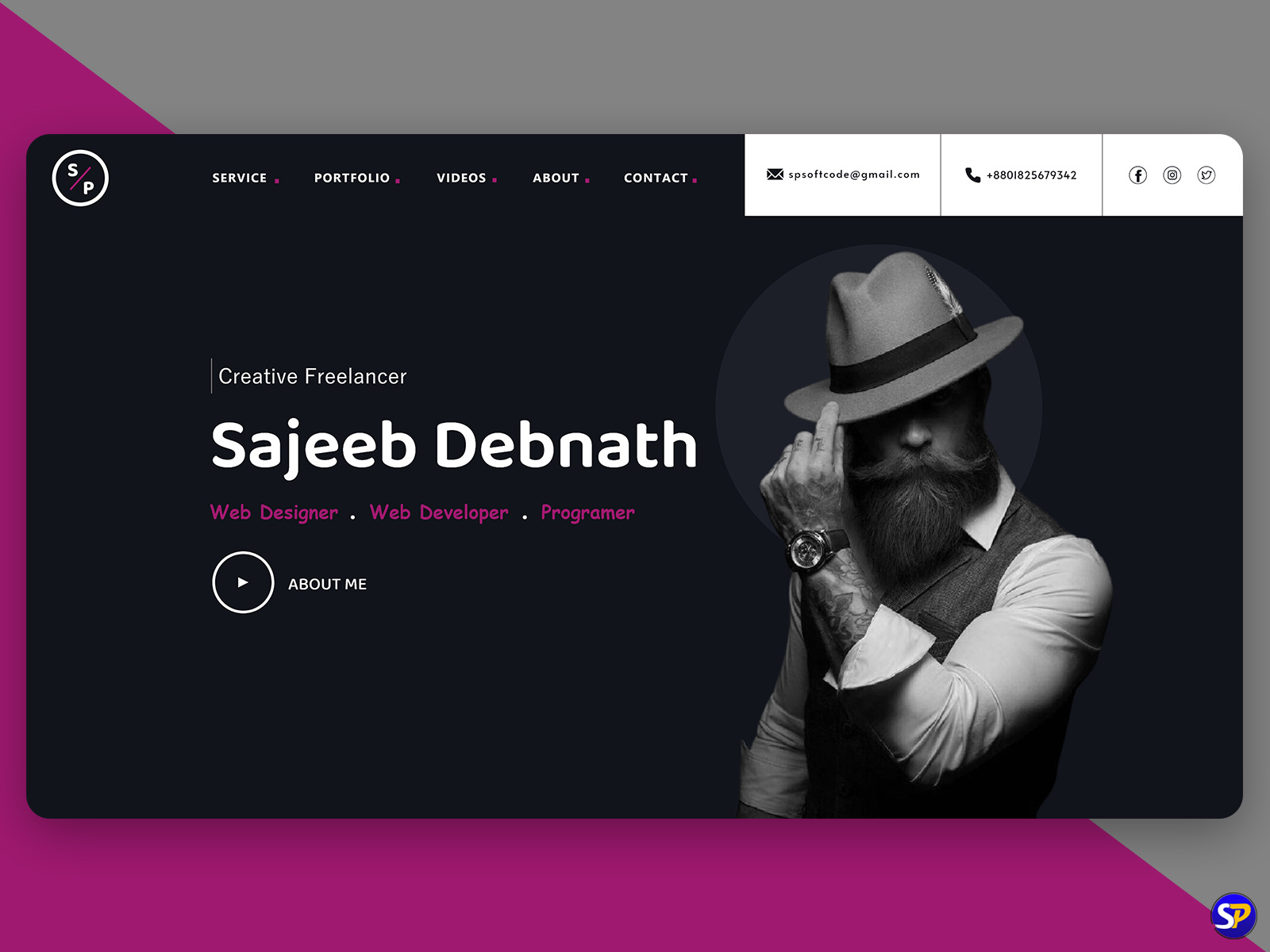 Programmer Portfolio Website Ui by Sajeeb Debnath on Dribbble