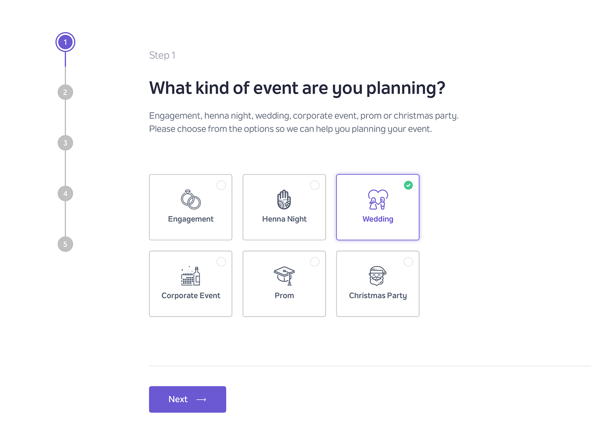 Event Planning Wizard by Walid Ghazzo on Dribbble