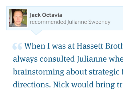 A recommendation by Jesse Venticinque on Dribbble