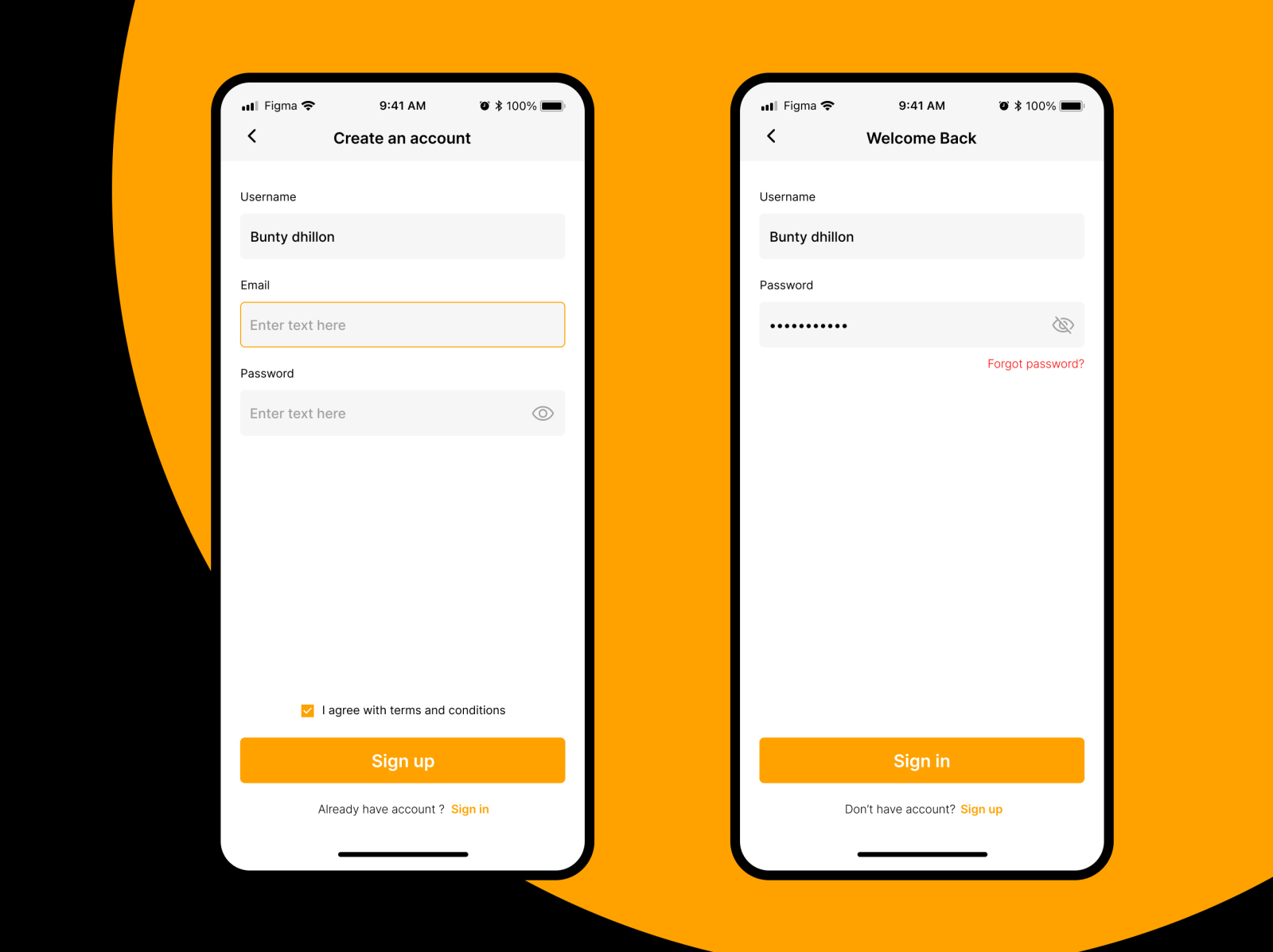 sign in and sign up screens by BALKRISHAN SINGH on Dribbble