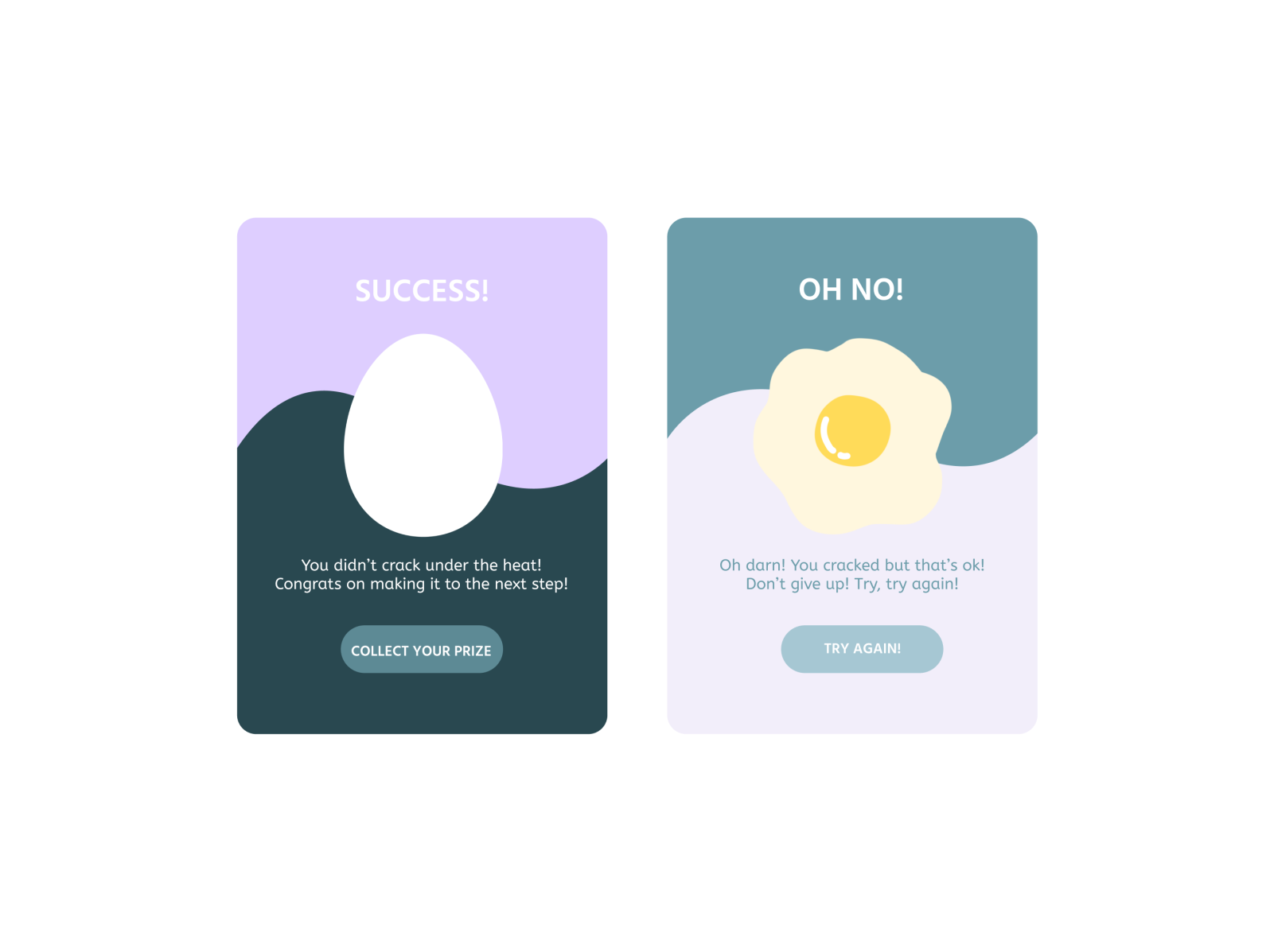 Success / Oh No! UI Design by Harmony Hansen on Dribbble