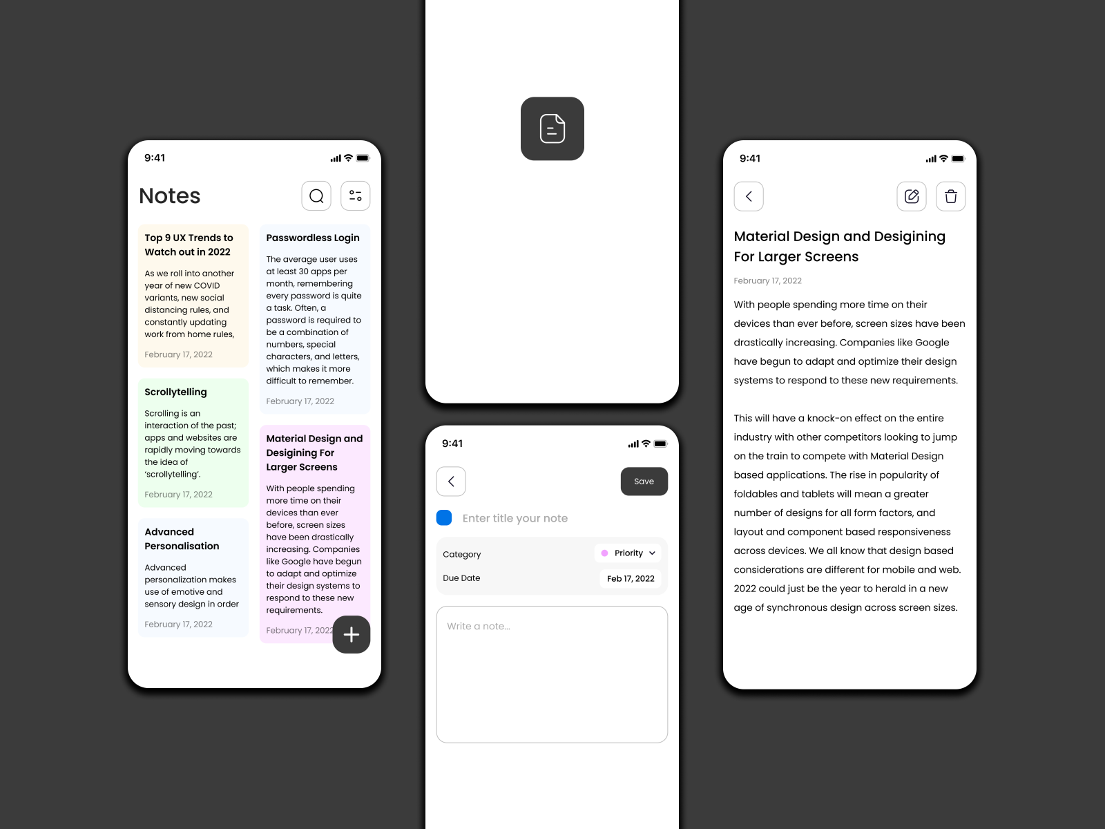 Notes App by Dias Utsman on Dribbble