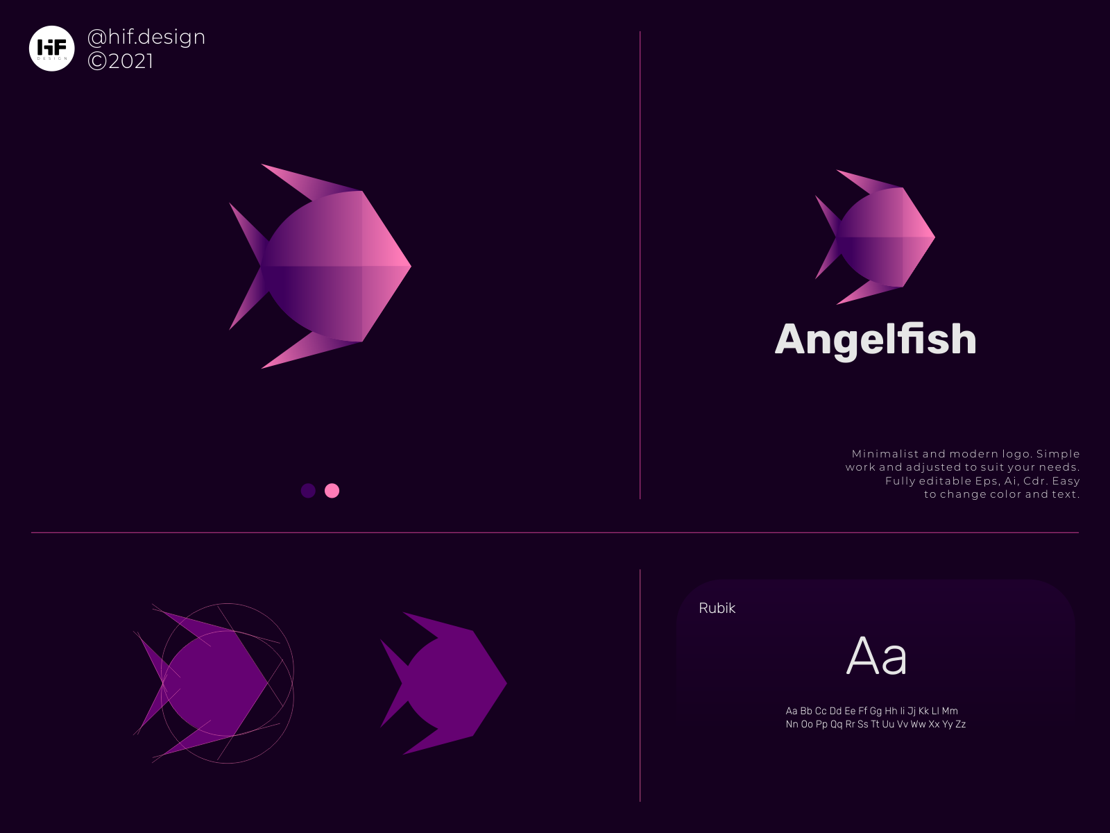Angel Fish logo by hif design on Dribbble