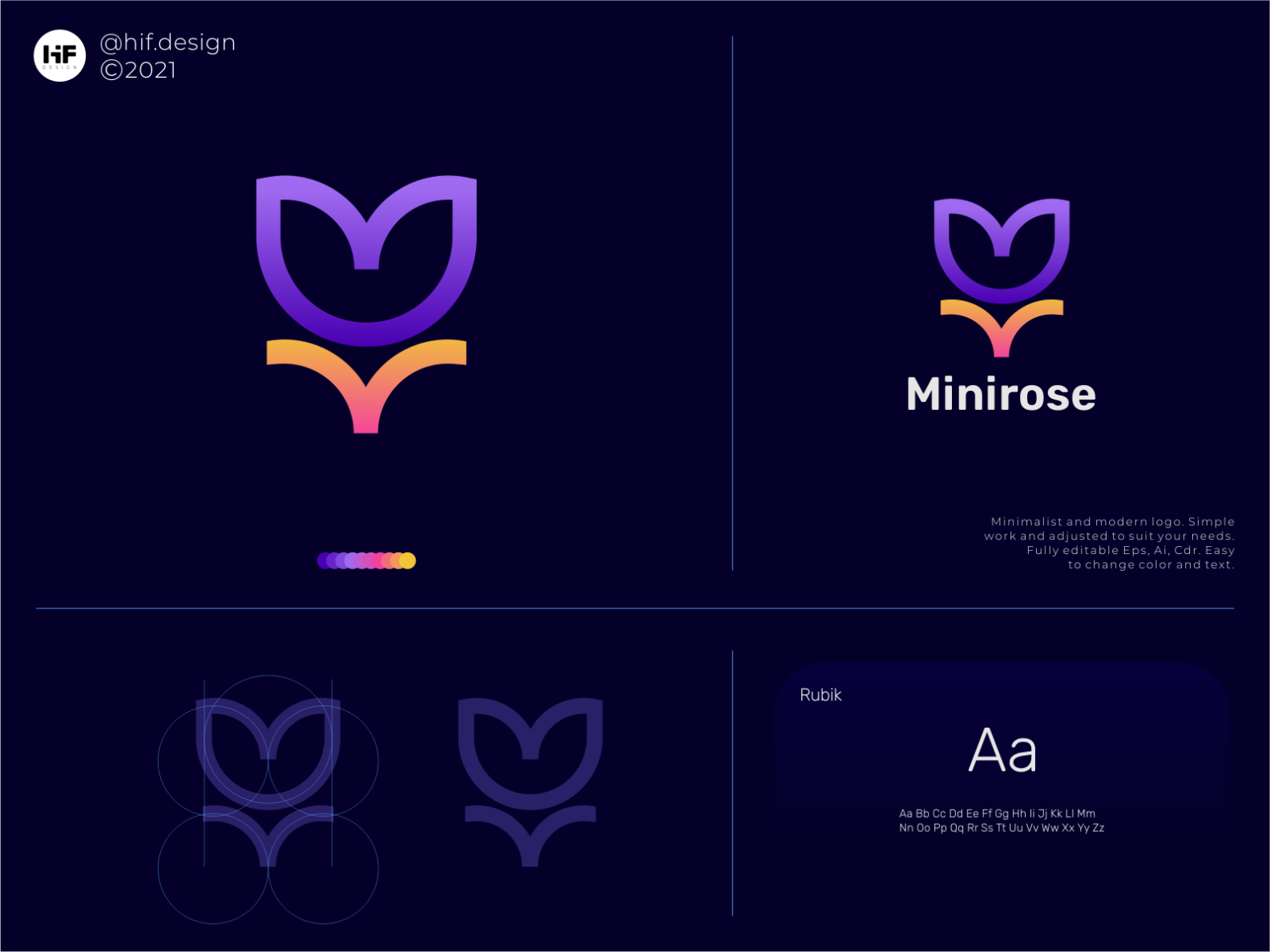 Mini Rose logo by hif design on Dribbble