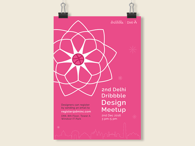 Poster 2nd Dribbble Design Meetup by AMIT RANJAN on Dribbble
