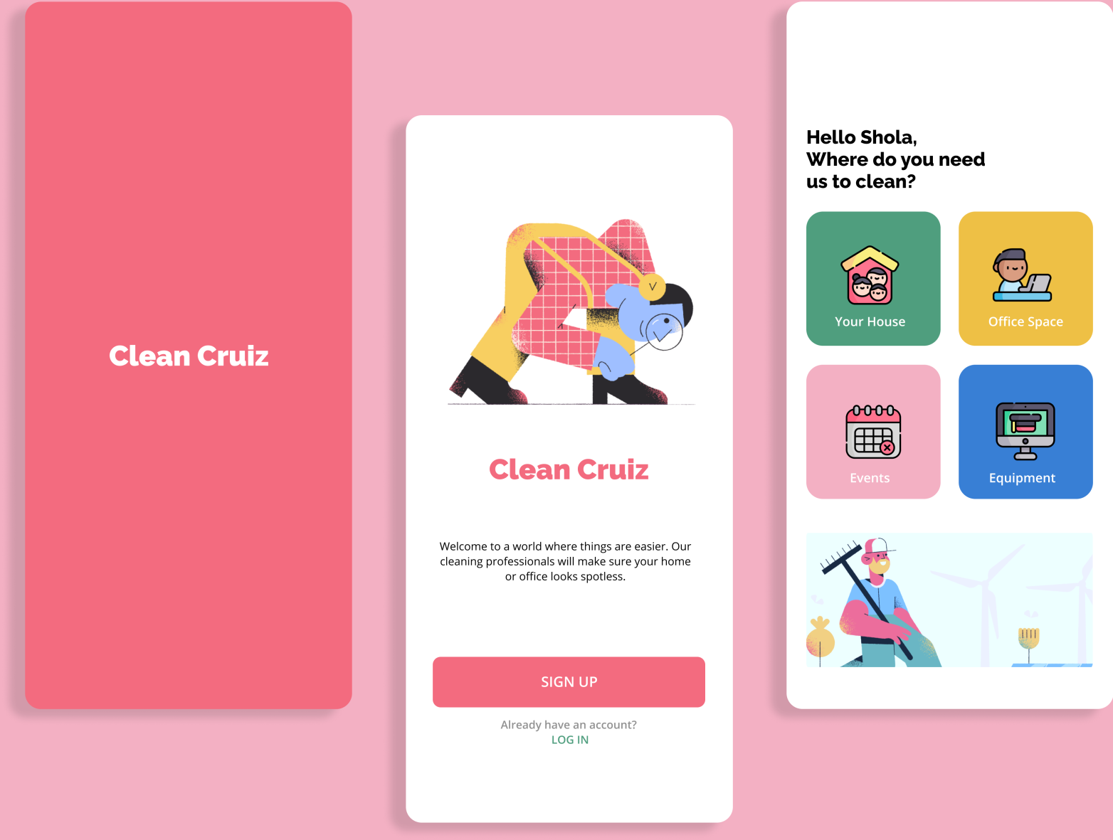 Cleaning Service App Screen Design by Shola Abbatty on Dribbble