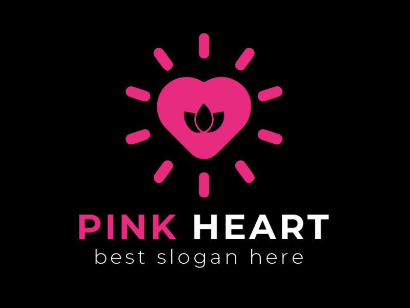 Pink Heart new logo design ( Unused ) by Kawser Ahmed on Dribbble