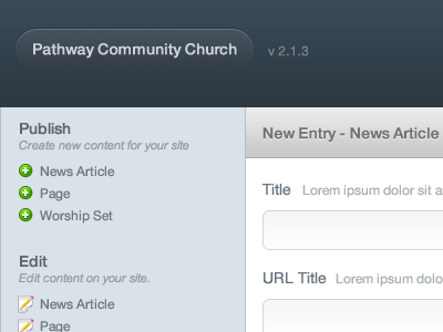 CMS Admin (ExpressionEngine CP Theme) by Aaron Bushnell on Dribbble