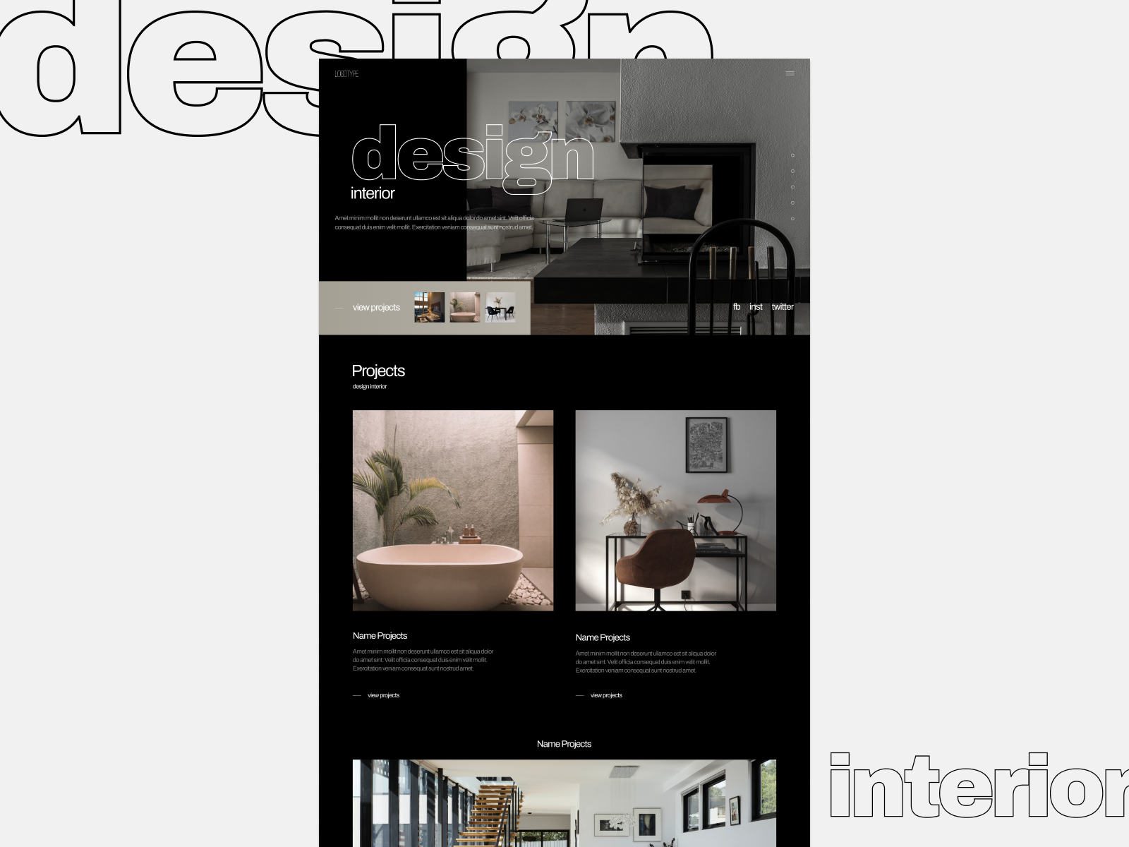 Interior design website concept by Design Mashine on Dribbble
