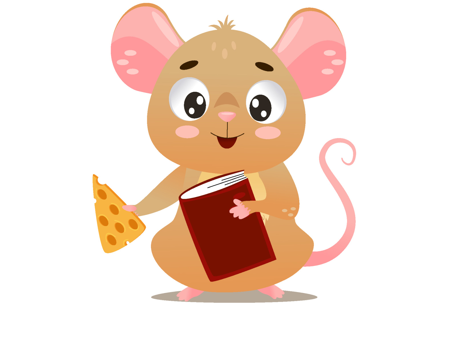 Cute mouse character with cheese by Valery on Dribbble