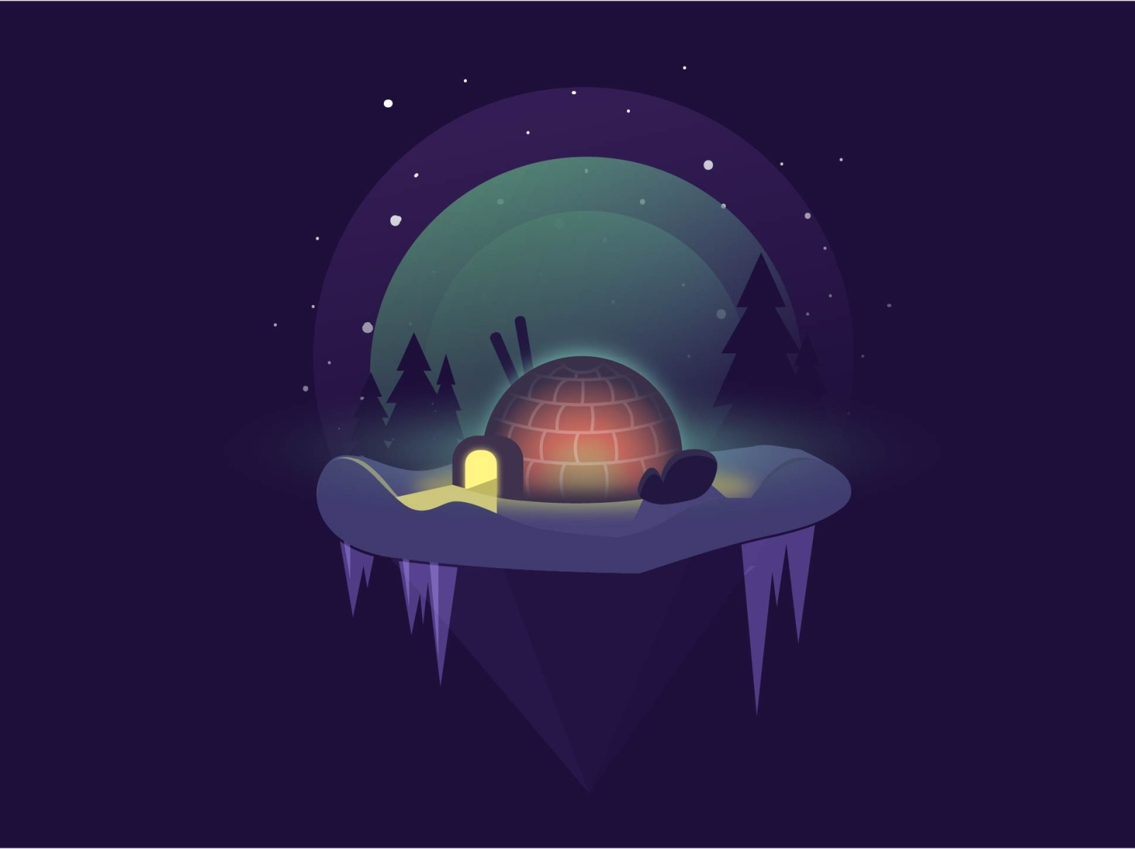 Floating Igloo by Jazlyn Hannah on Dribbble