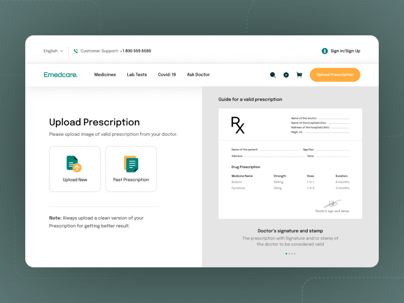 Online Medicine - Upload Prescription by EMed HealthTech on Dribbble