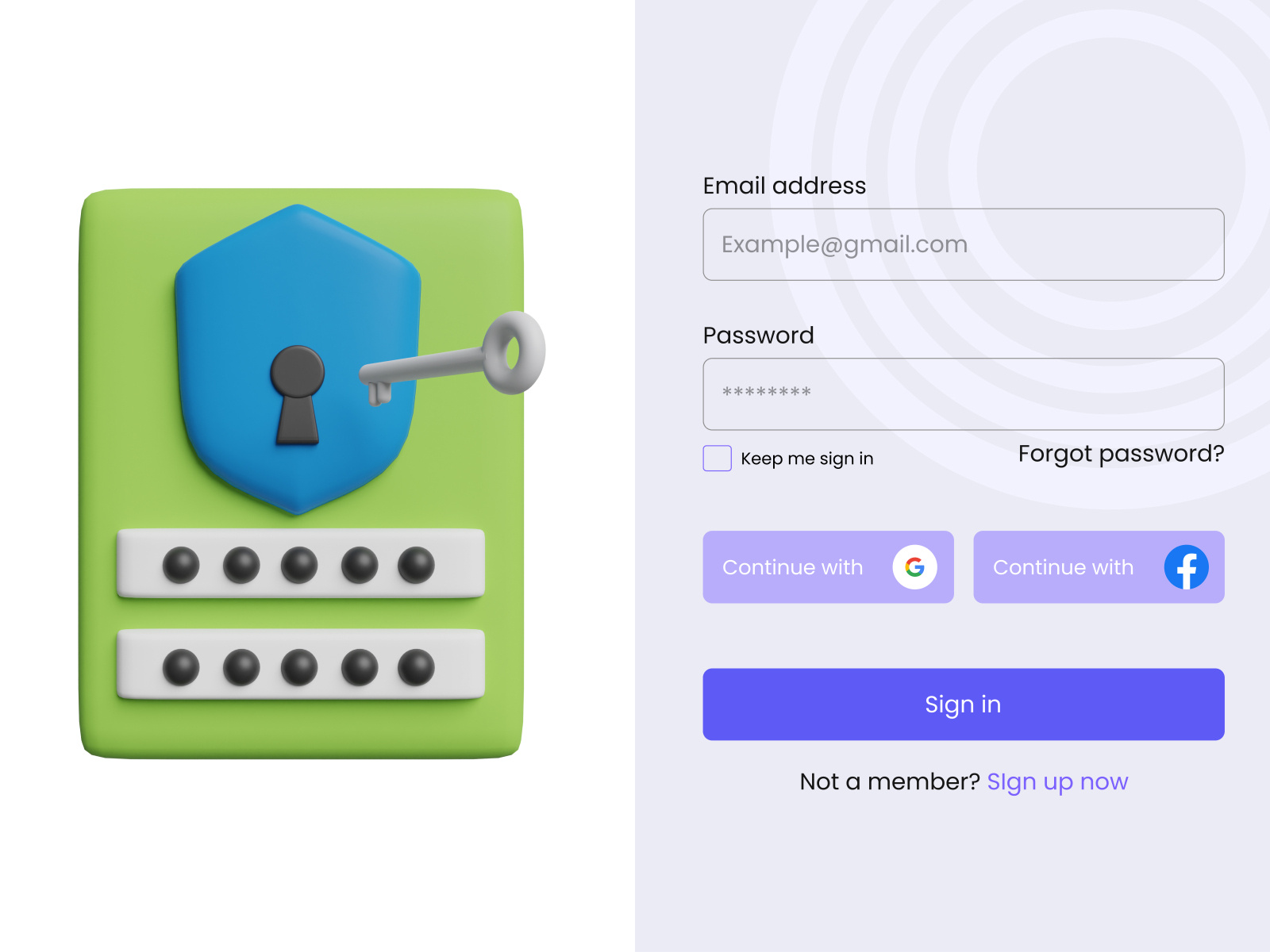 Log in modal by Taiwo Quadri on Dribbble