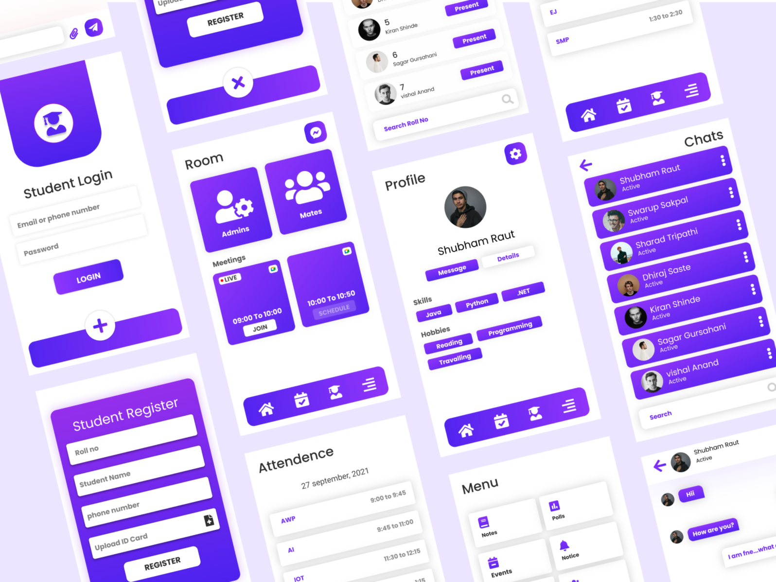College Management Mobile UI Design by Sonali Raut on Dribbble