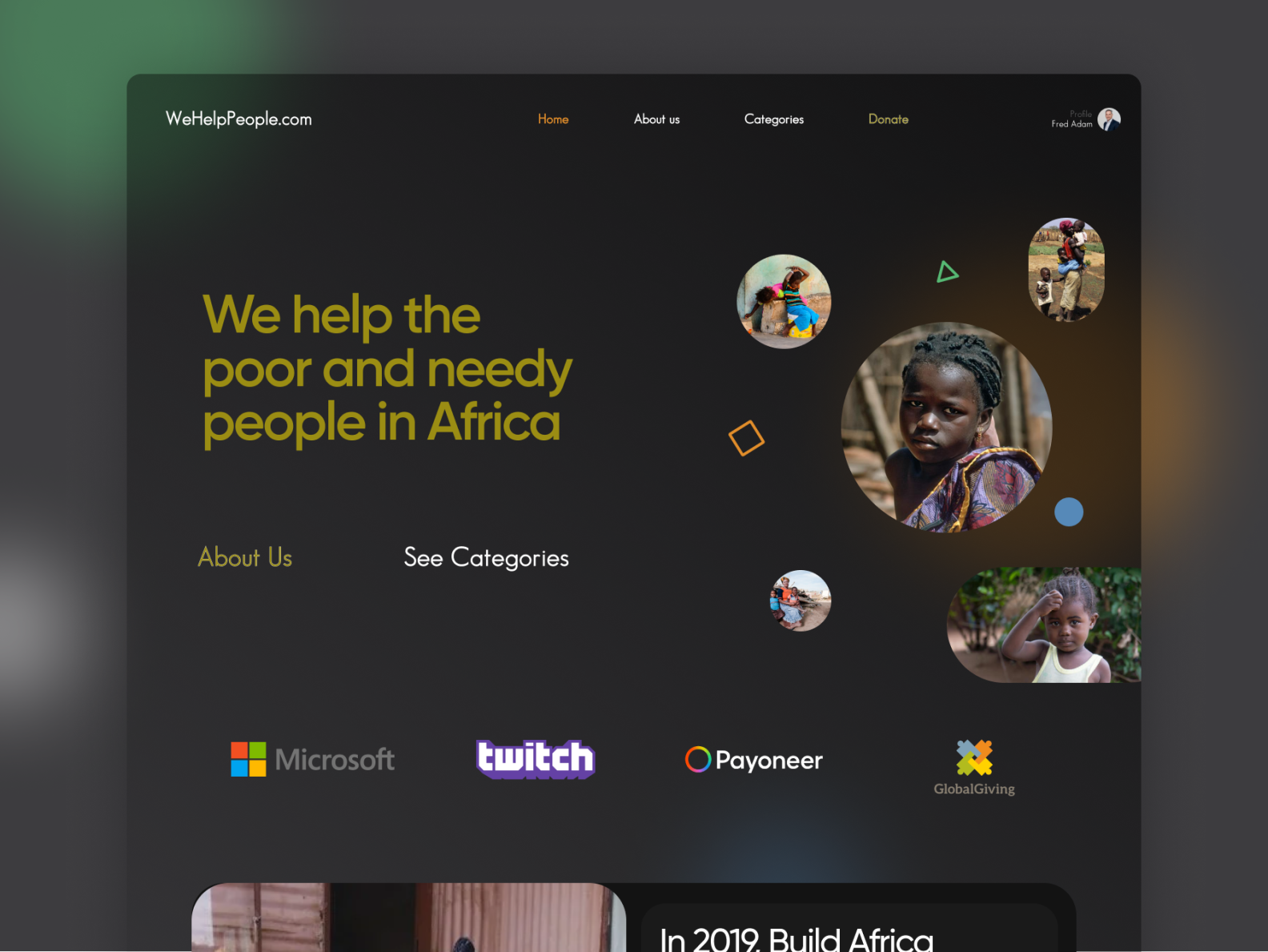Donation Site landing page UI design by Nezar Ismail on Dribbble