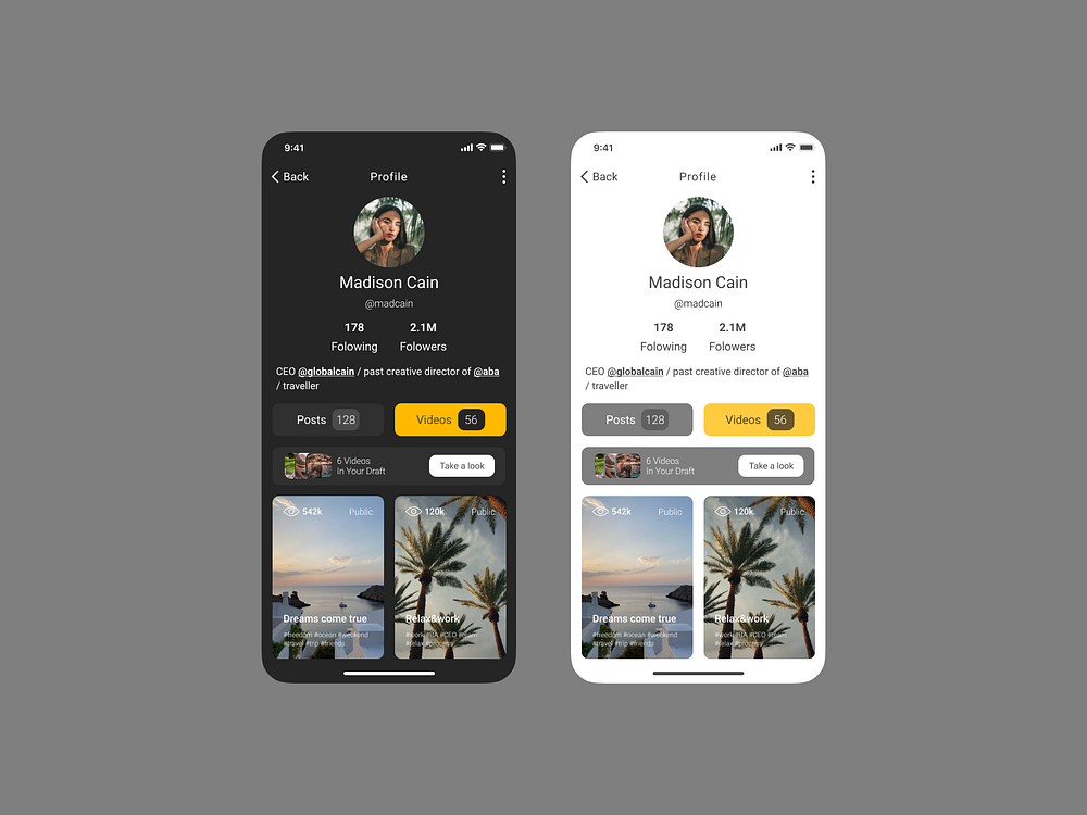 Profile Screen designs, themes, templates and downloadable graphic ...