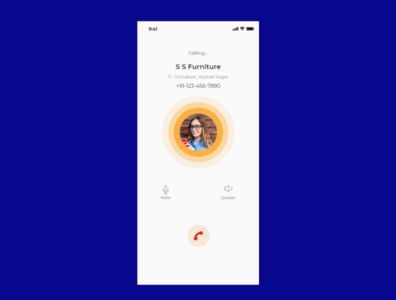 In-app call UI by Ravi Jangid on Dribbble