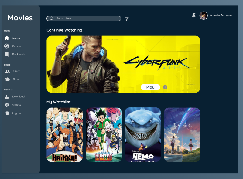Movie App Dashboard by Fadli on Dribbble