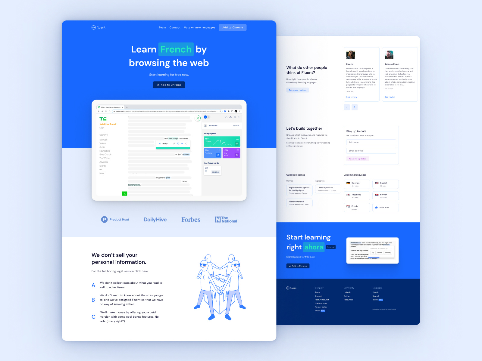 Re-design of Fluent.co (before & after) by Mike Hanna on Dribbble