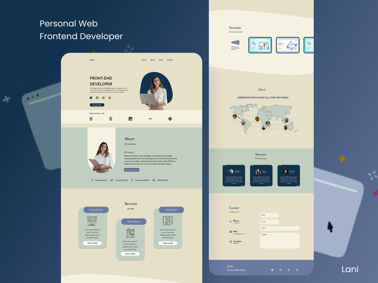 Personal Web Frontend Developer by Lani on Dribbble