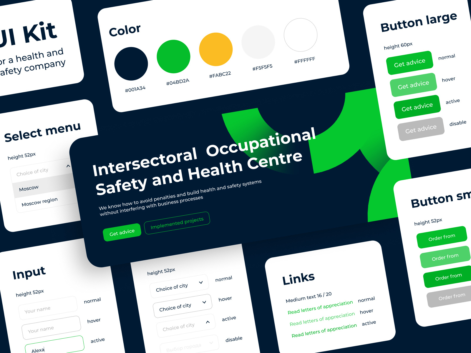 Ui Kit Elements/Health and safety company by Alexandra Shinkareva on ...