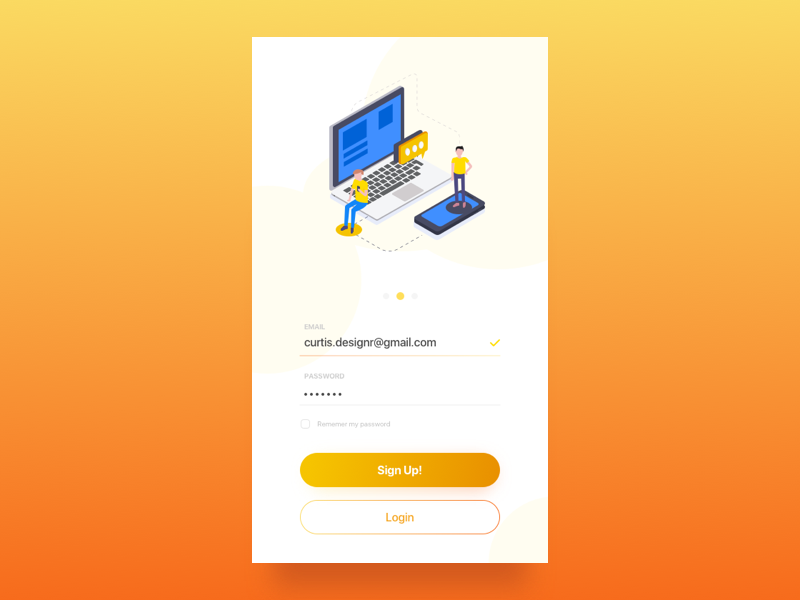 Daily UI #001 - Sign Up Screen by Curtis Nguyen on Dribbble