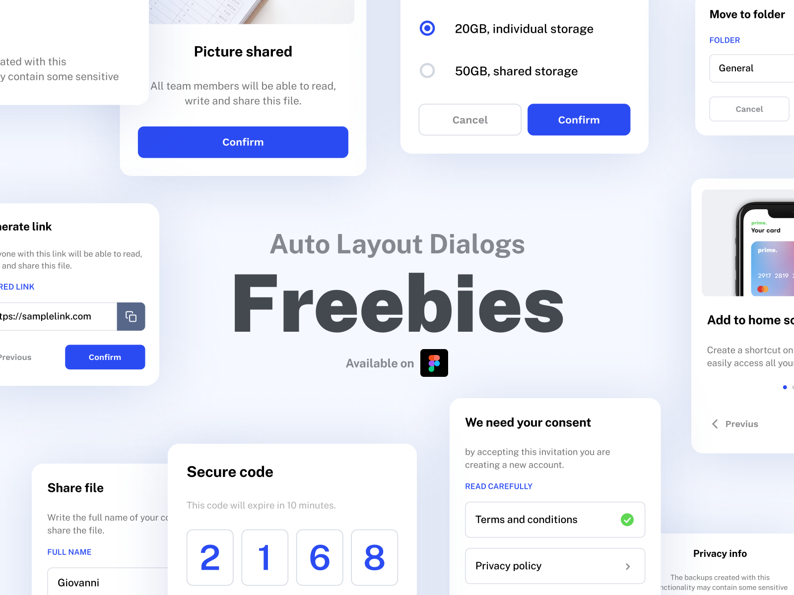 Auto Layout Dialogs - Figma UI Kit by Giovanni Piemontese on Dribbble