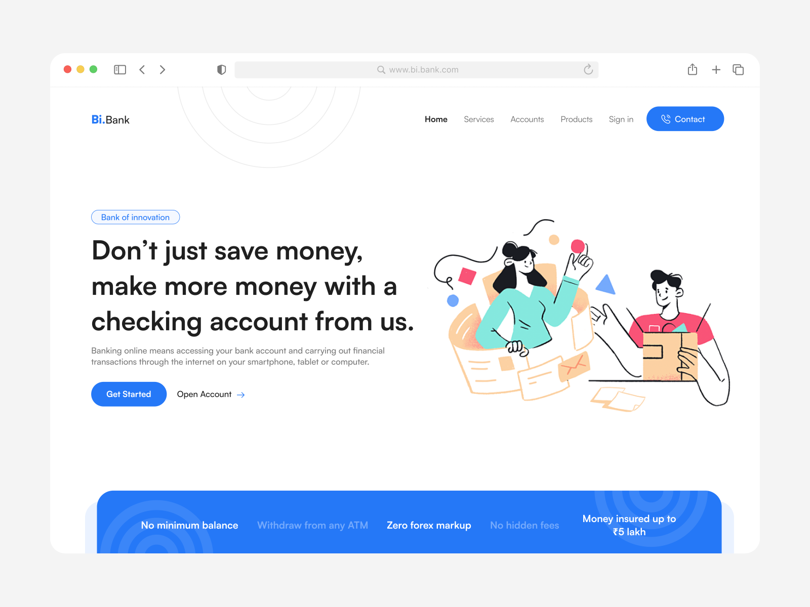 Bi.Bank Header Page. 🔥 by VENKAT on Dribbble