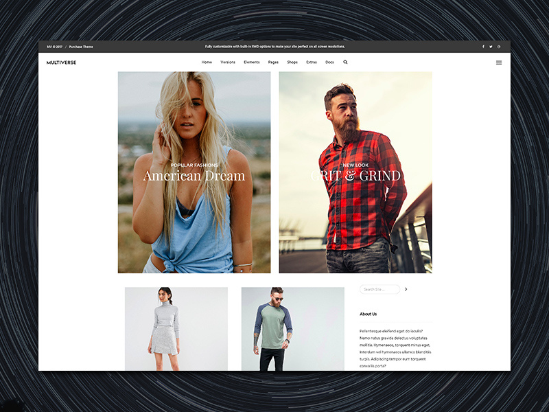 Multiverse WP Theme by Justin Young on Dribbble