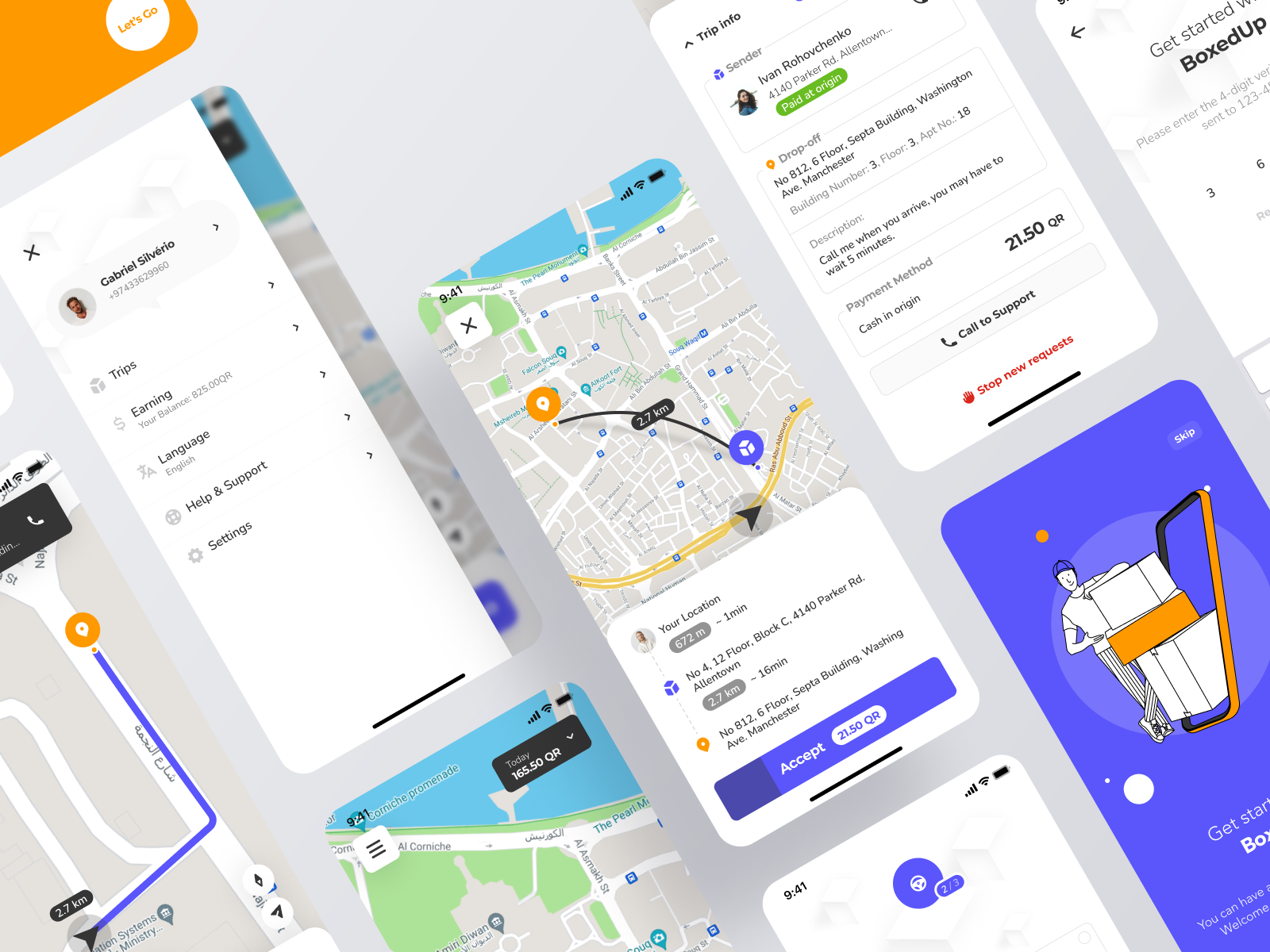 BoxedUP - Delivery Driver application by Farshid Darvishi on Dribbble