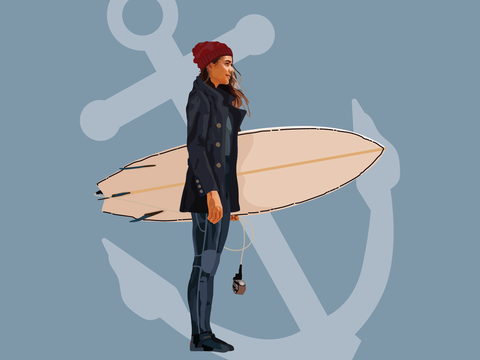 Pea Coat Surf by Kiernan Lackney on Dribbble