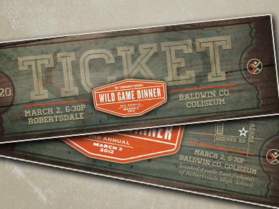 Wild Game Dinner Ticket by Jeff Fulton on Dribbble