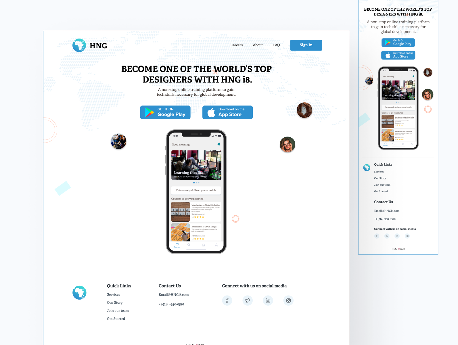 Landing page for an educational platform by Lucky Okungbowa on Dribbble