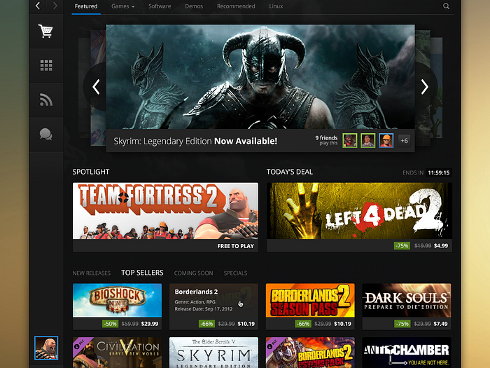 Steam Redesign by Derek Marler on Dribbble