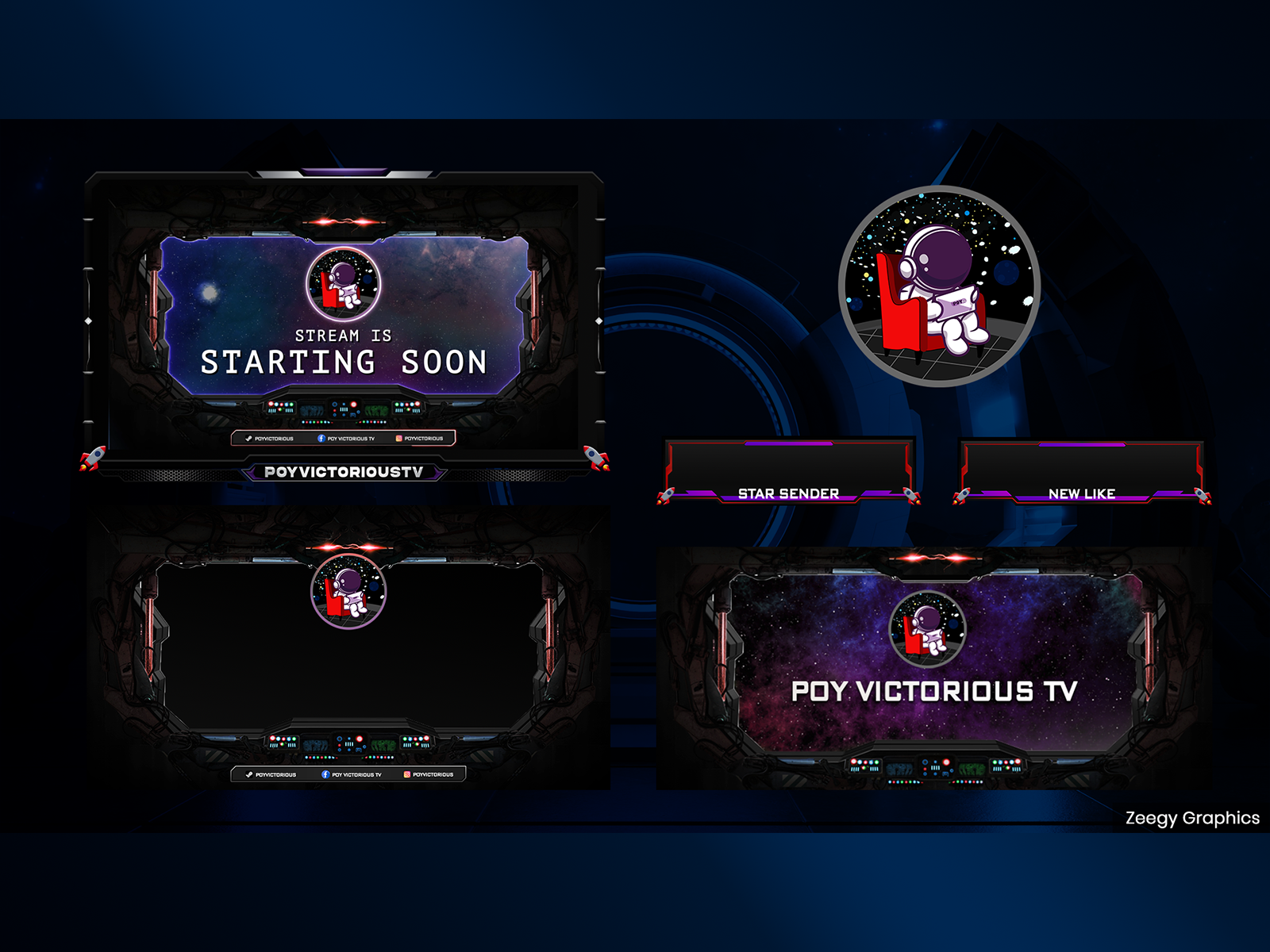 Spaceship Themed Twitch Overlay Pack - Animated by Chanuka Gayantha on ...