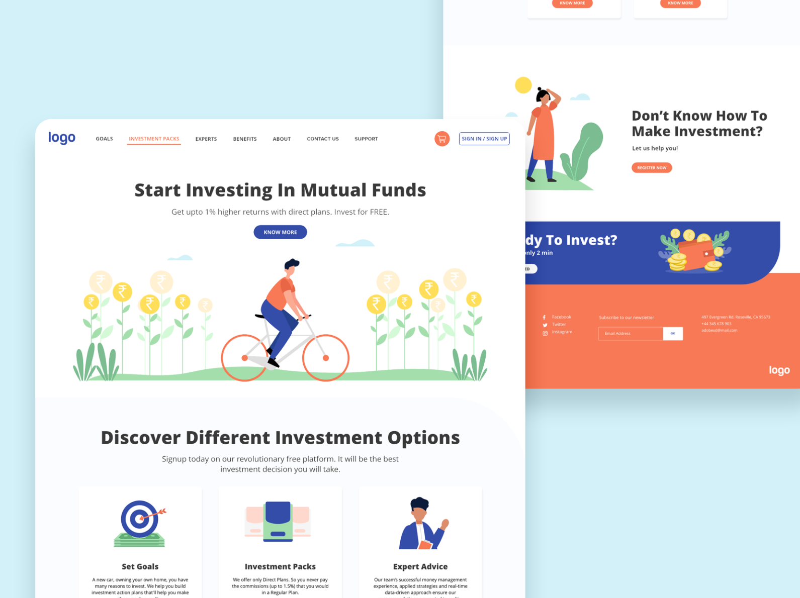 Investment Landing Page by Vidhisha Kedia on Dribbble