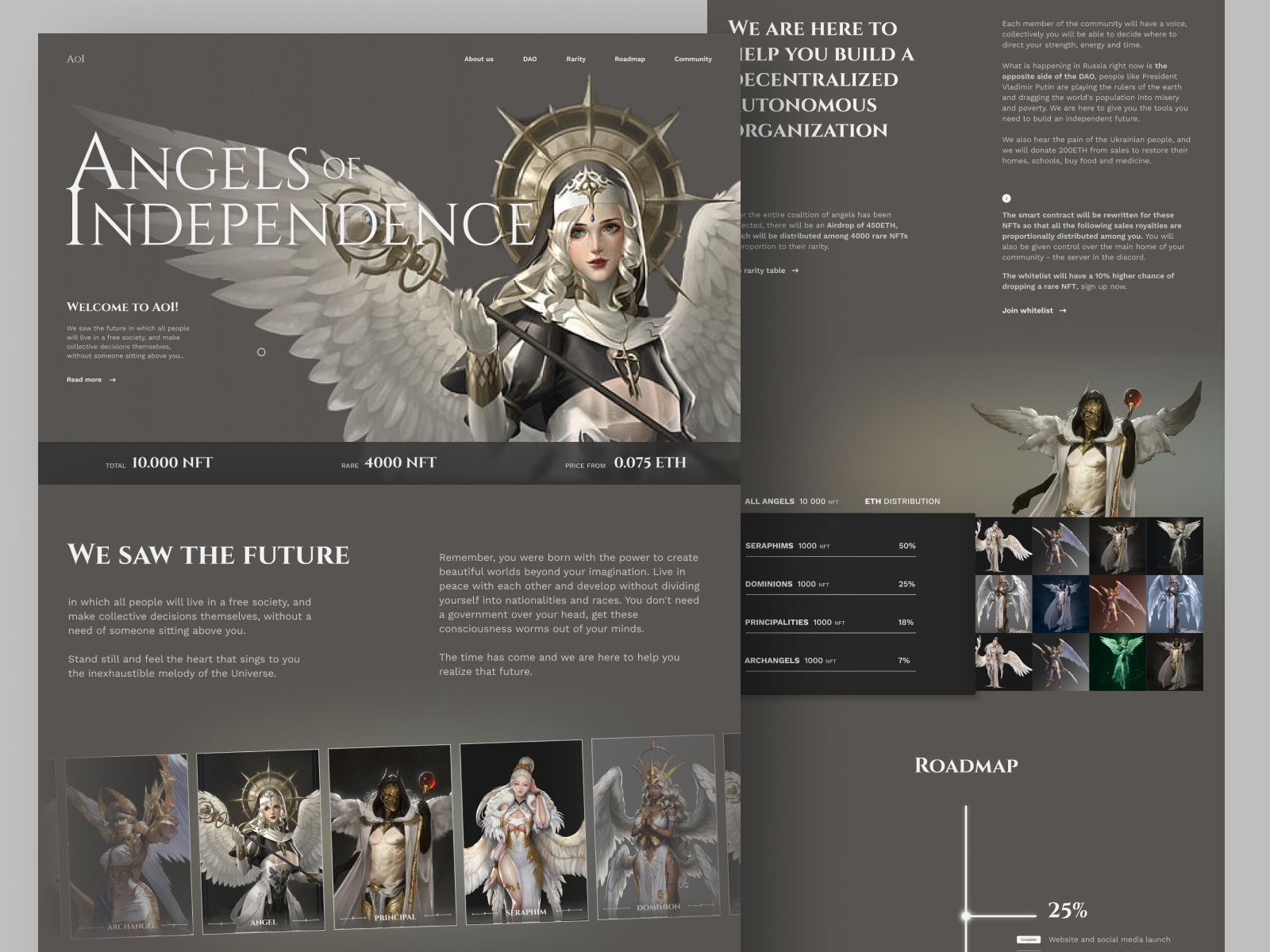 Angels of Independence - NFT Landing Page Design by Danik Swan on Dribbble