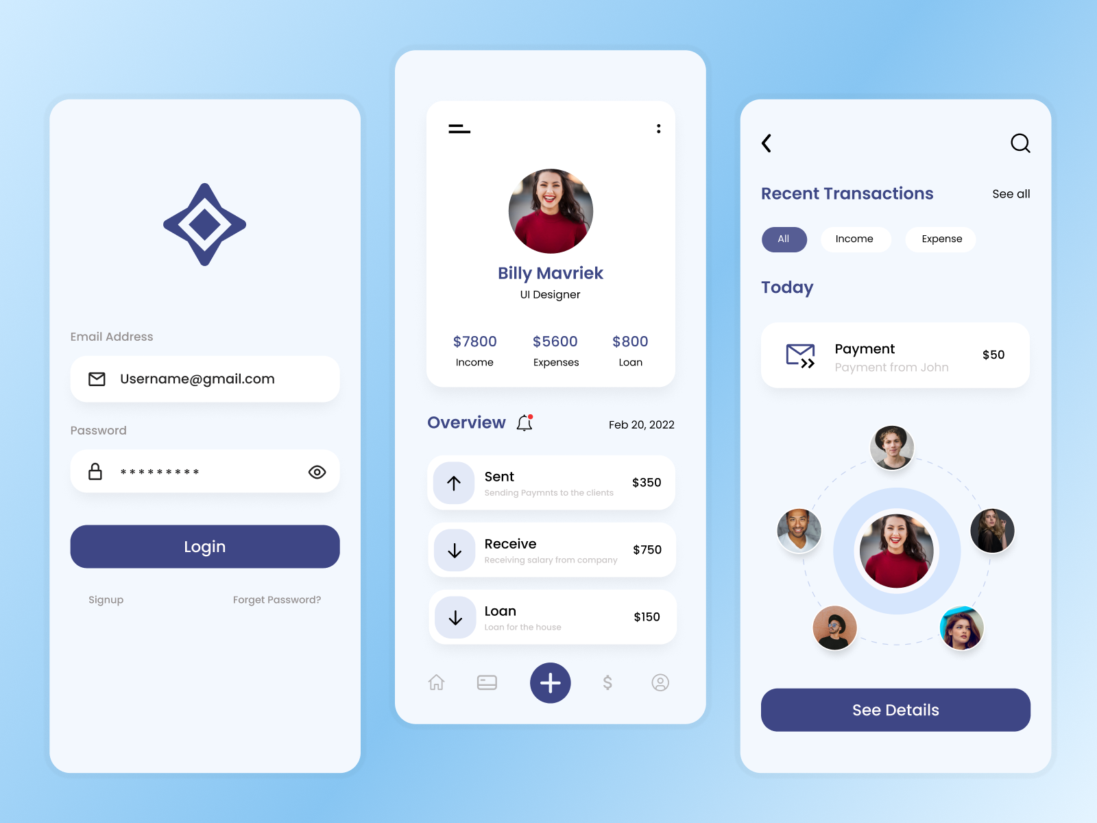 Wallet Tracking app UI(Concept) by Balamahendran K on Dribbble
