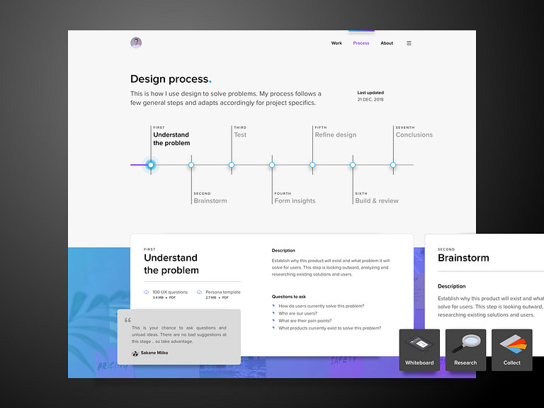 Design process by Tyler Wain for Designed.org on Dribbble