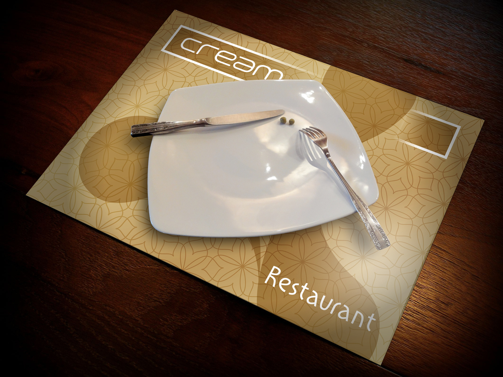 Plate-mat design "CREAM Restaurant" by Petar Dojranliev on Dribbble