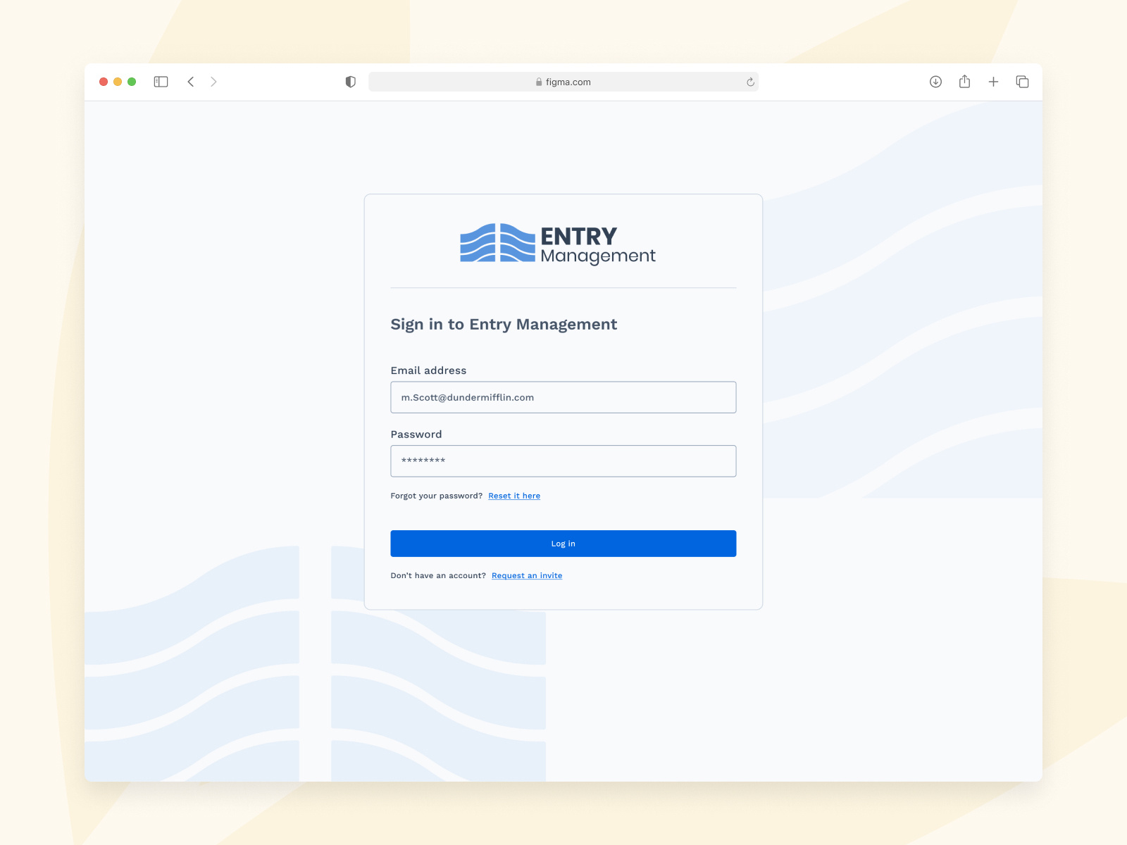 Welcome and sign in screen for Entry.Management by Spring Studio on ...
