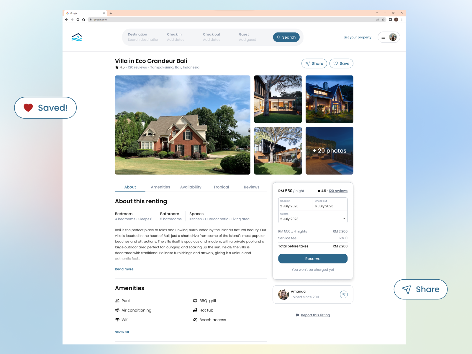 Redesign - Vacation rental website by Syazwani Atiqah on Dribbble