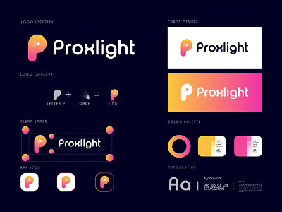 Proxlight minimalist logo and brand identity design by Rajib Hosen on Dribbble
