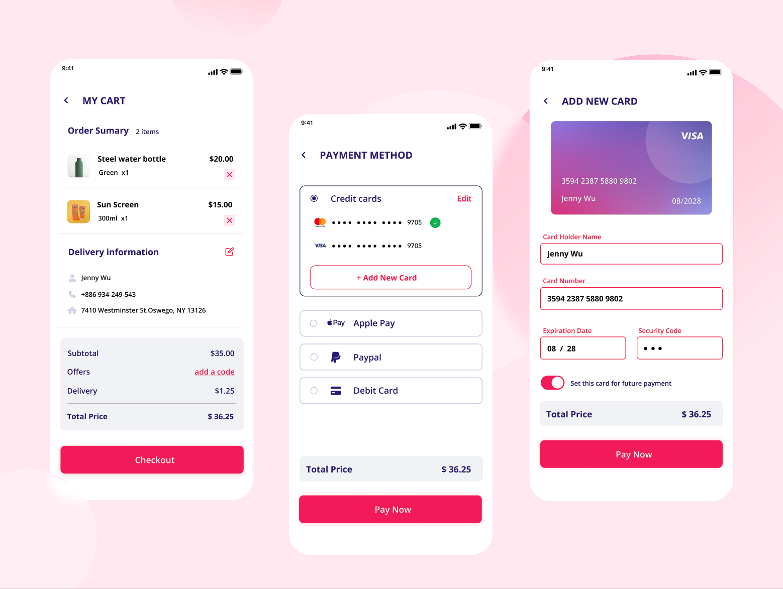 Credit Card Checkout #Daily UI Challenge #002 by Jenny Wu on Dribbble
