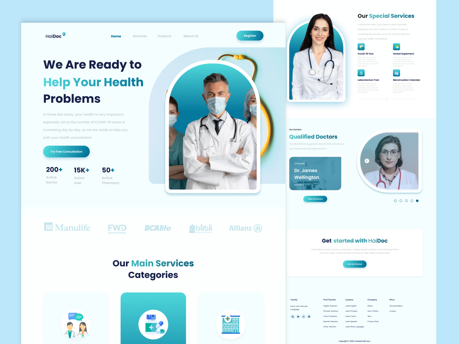 Medical Website Landing Page UI UX by Feby Sabilhul Hanafi on Dribbble