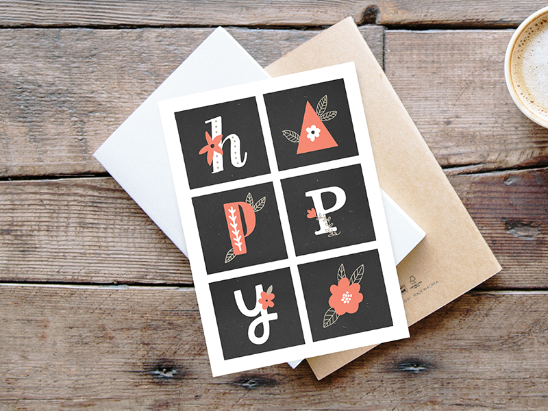 Day 14/100: Happy card by Jen Pace Duran on Dribbble