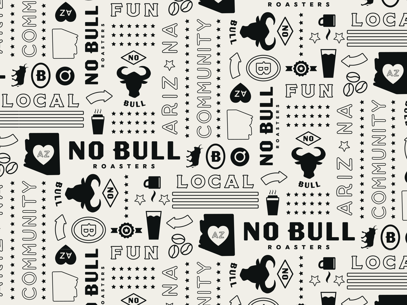 No Bull Roasters brand pattern by Jen Pace Duran on Dribbble